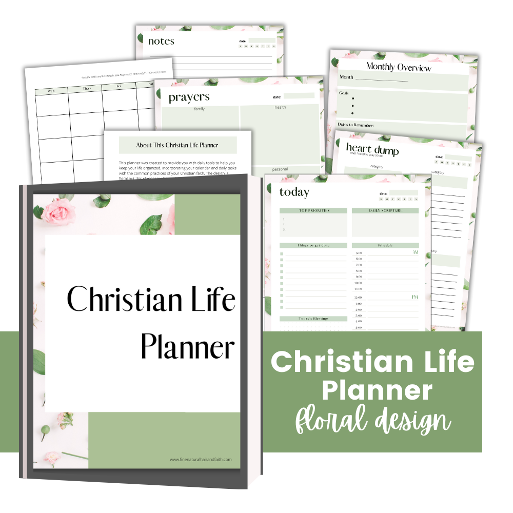 UNDATED CHRISTIAN PLANNER PRINTABLE - FLORAL DESIGN – The Faithful ...